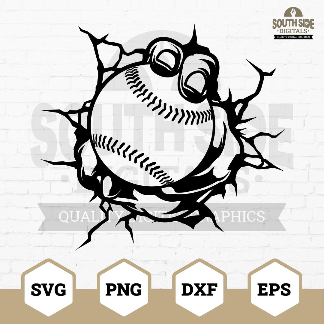 Baseball Ball Through Wall SVG: Sports Clipart (digital Download) - Etsy