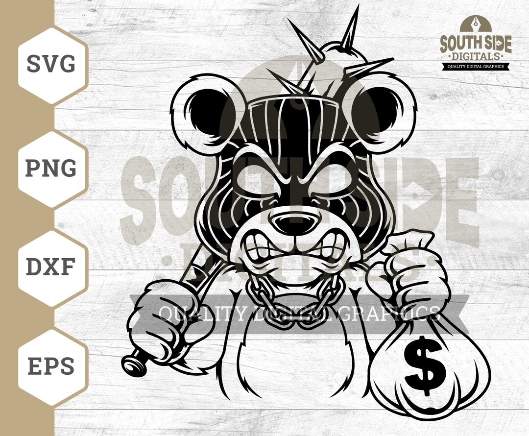 Bad Teddy Bear SVG File, Bad Teddy Svg, Angry Teddy Bear Svg, Scary ...