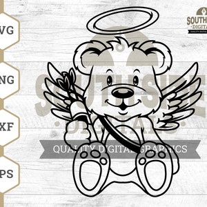 Cute Angel Teddy Bear SVG File, Angel Bear Svg, Cute Teddy Svg, Angel ...