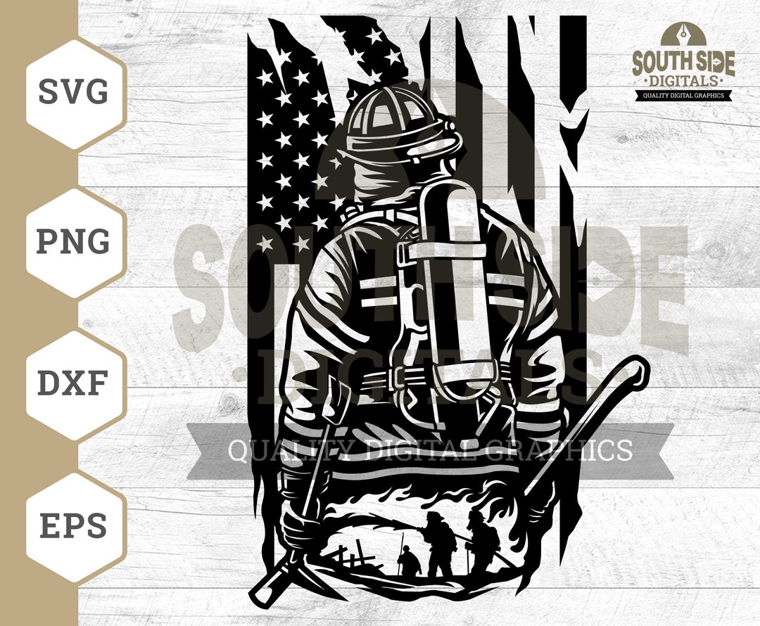 Firefighter SVG File , US Firefighter Svg , US Fireman Svg , Fireman ...