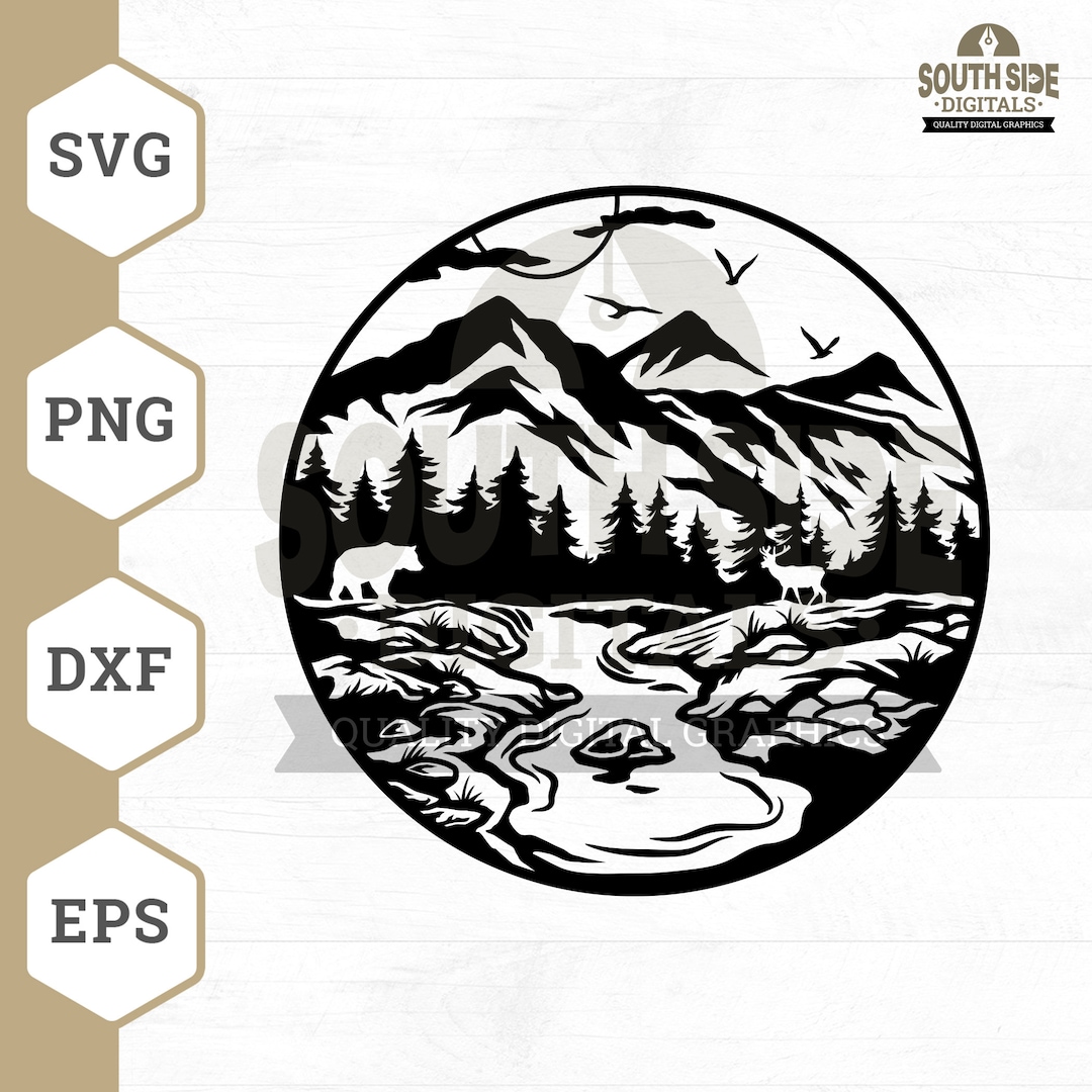 Forest River SVG File, Nature Svg, Forest Svg, Rivers Svg, Nature ...