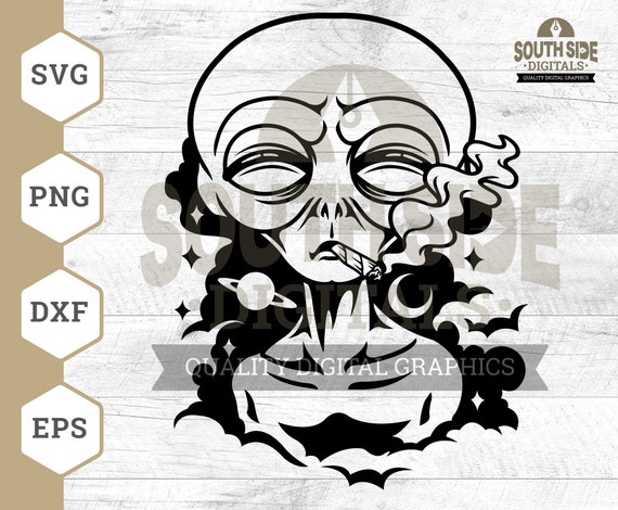Smoking Alien SVG File Alien Smoking Svg Alien Svg Alien - Etsy