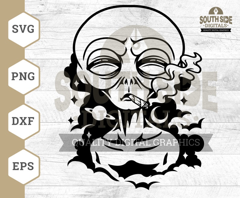 Smoking Alien SVG File Alien Smoking Svg Alien Svg Alien - Etsy