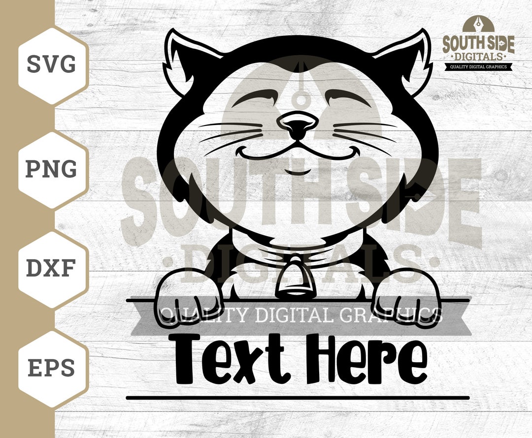 Cute Cat SVG File, Happy Cat Svg, Smiling Cat Svg, Funny Cat Svg, Cat ...