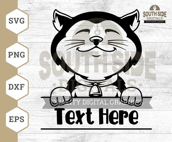 Cute Cat SVG File Happy Cat Svg Smiling Cat Svg Funny Cat - Etsy