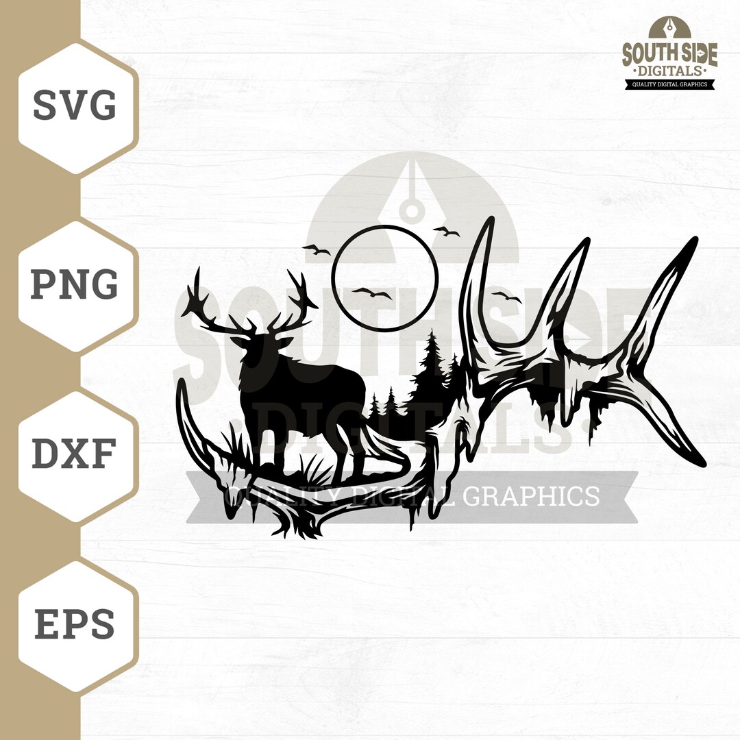 Deer Antlers Svg, Deer Svg, Elk Antlers Svg, Deer Antlers Png, Deer ...
