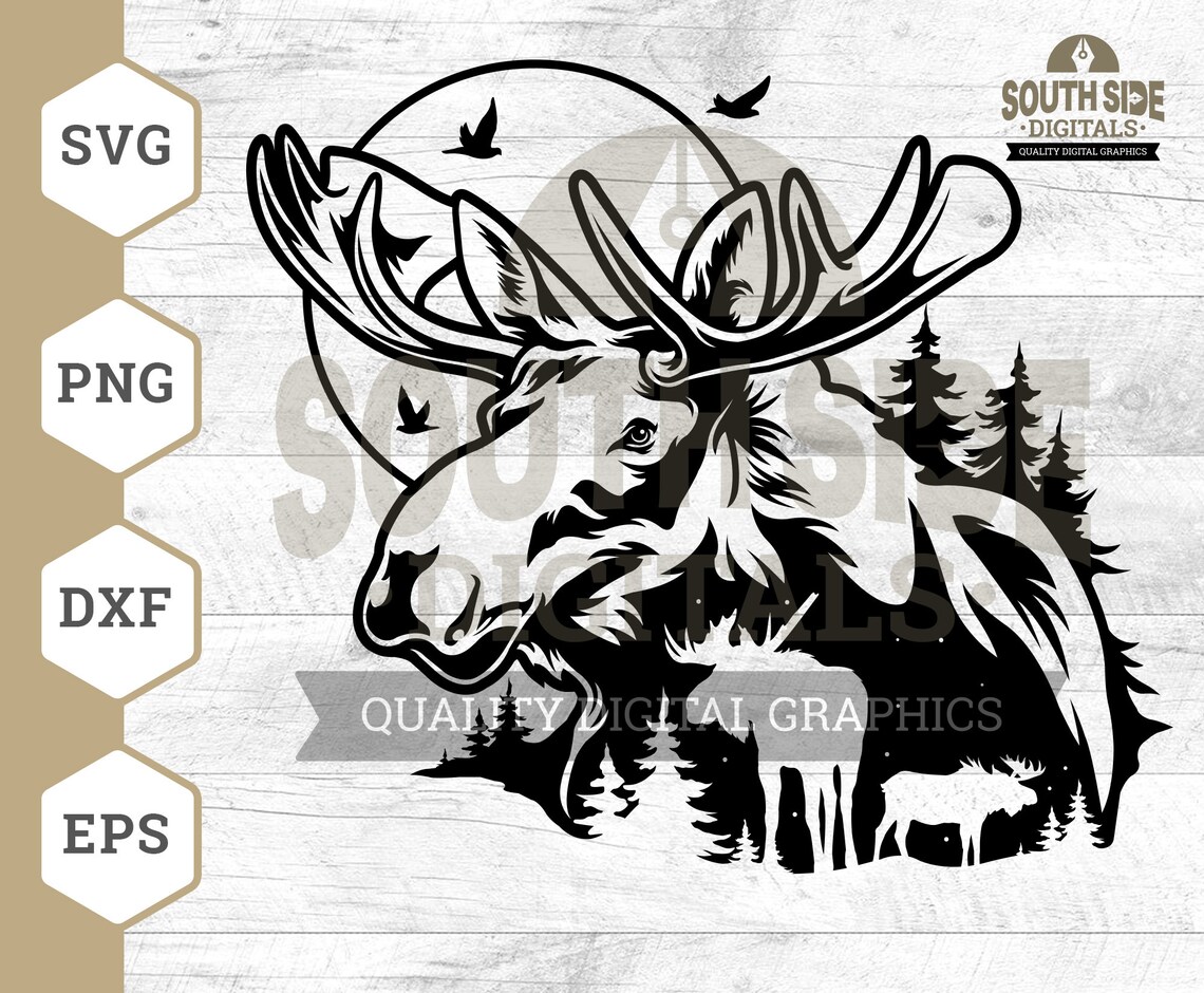 Moose SVG File Wild Moose Svg Moose Hunting Svg Mountain - Etsy