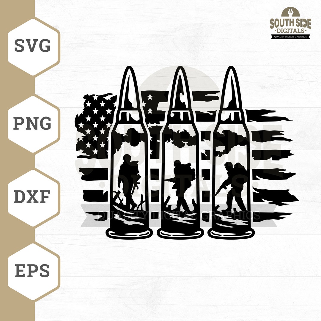 Veteran Bullet Svg, US Veterans Svg, US Military Svg, Soldier Svg ...