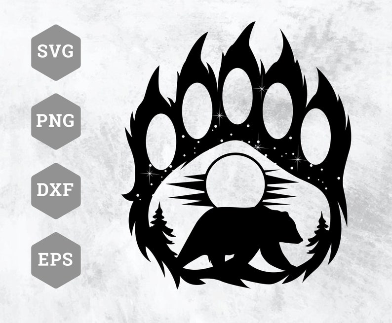 Mountain Bear Svg Bear Foot Svg Bear in Wild Svg Bear Life - Etsy