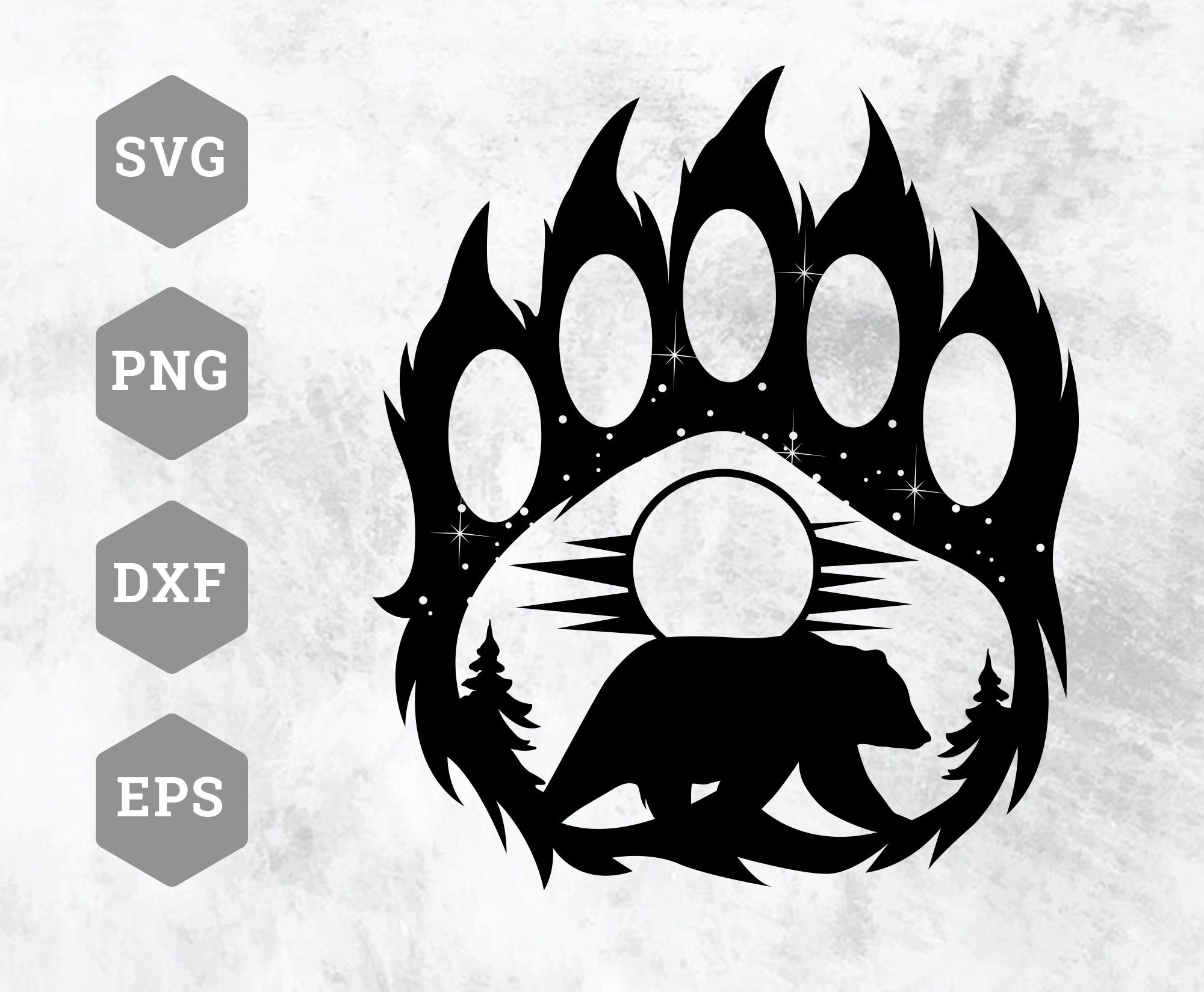 Mountain Bear Svg Bear Foot Svg Bear in Wild Svg Bear Life - Etsy