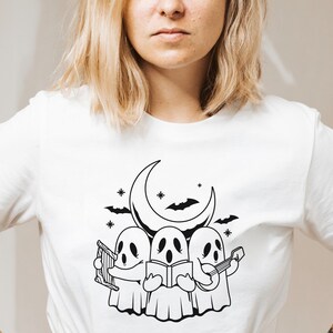 Singing Ghost Svg, Ghost Singer Svg, Ghost Quire Svg, Ghost Moon Svg ...