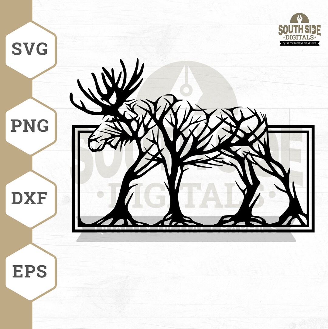 Moose Shape Tree Branch Svg, Moose Tree Svg, Tree Moose Svg, Moose Svg ...