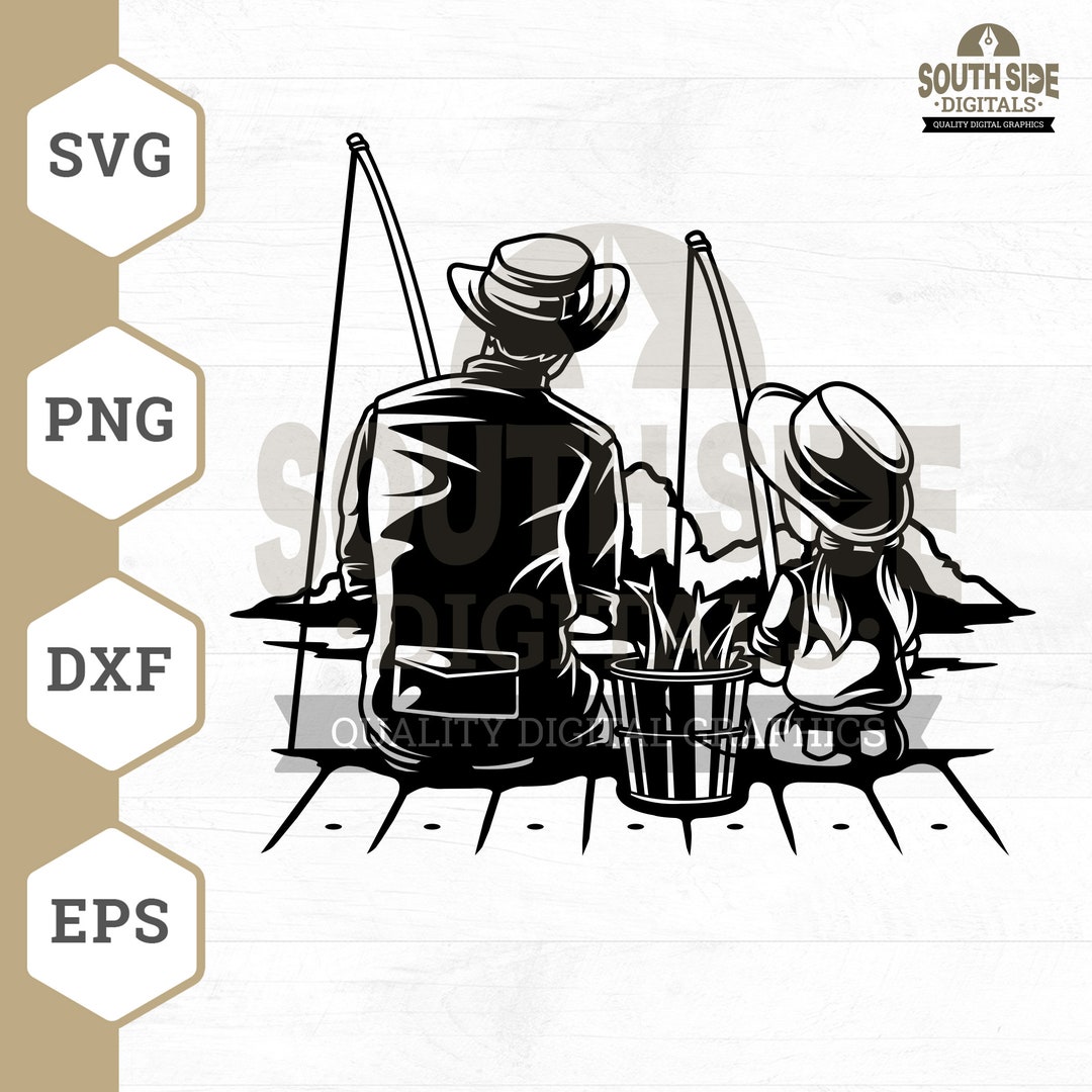 Dad and Daughter Fishing SVG: Father's Day Clipart (digital Files) - Etsy