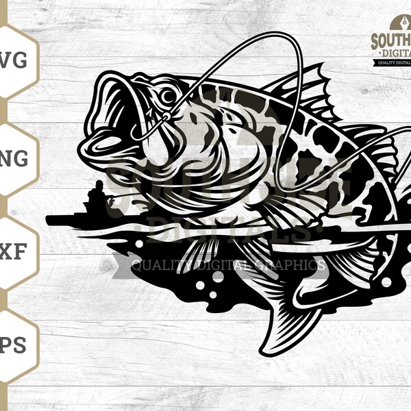 Largemouth Bass Svg - Etsy