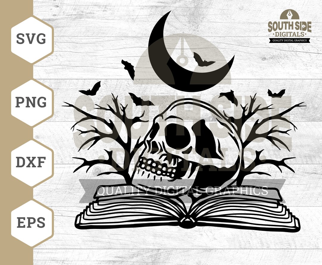 Horror Book Lovers Svg Skull Book Svg Horror Readers Club - Etsy