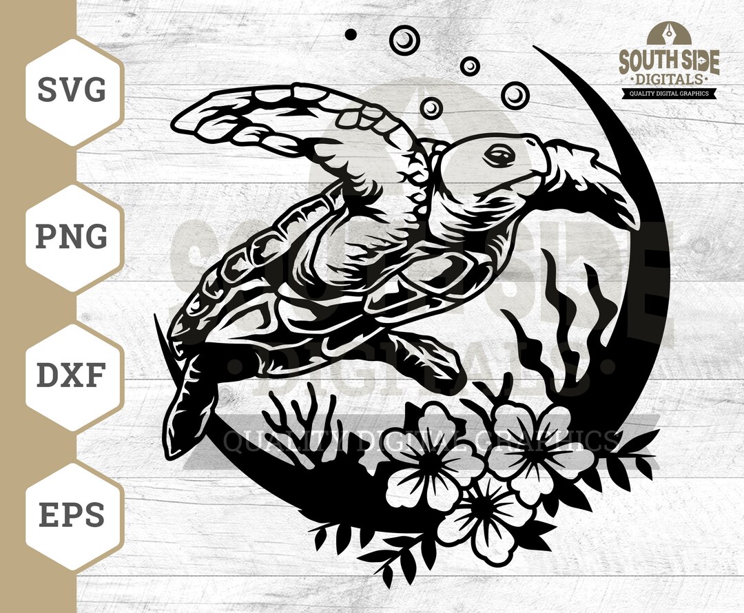 Sea Turtle Svg, Turtle Svg, Beach Turtle Svg, Floral Turtle Svg, Sea ...