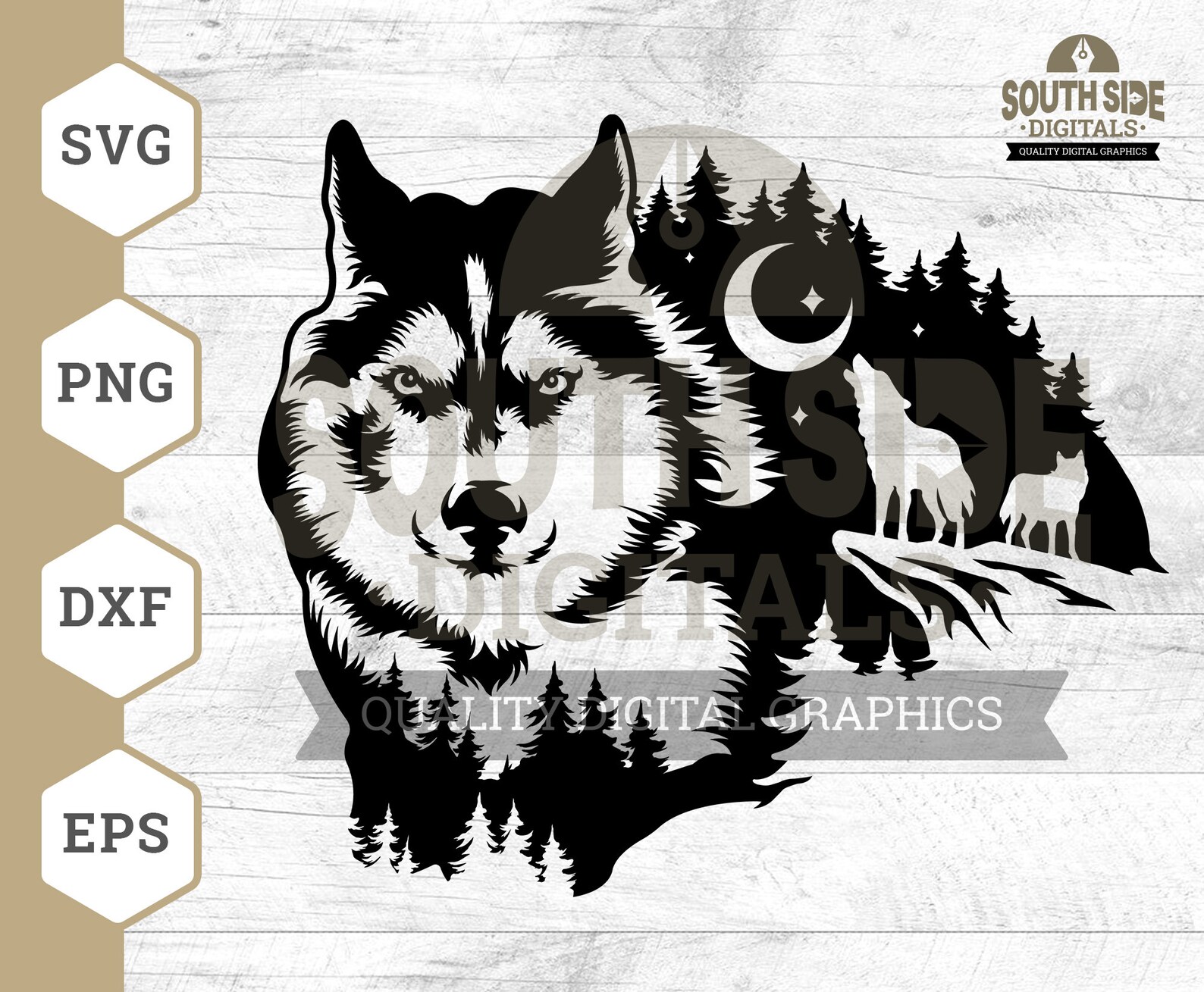 Howling Wolf SVG File Wolf Howl Svg Wild Wolf Svg Mountain - Etsy
