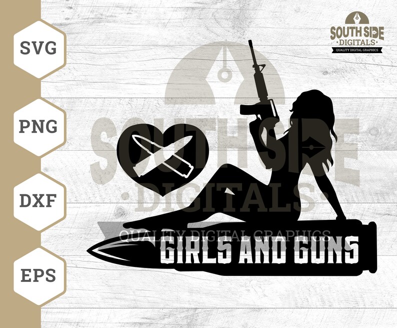 Guns and Girls Svg, Ladies and Gun Svg, Girls Svg, Gun Svg, Gun Girl ...