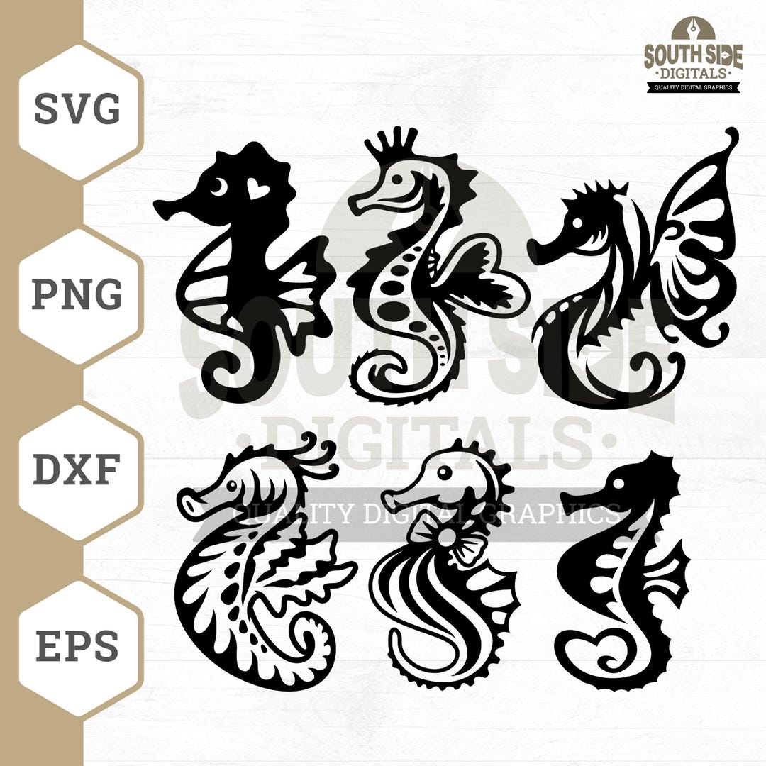 Seahorse Bundle Svg, Seahorse Svg, Seahorse Clipart, Seahorse Png ...