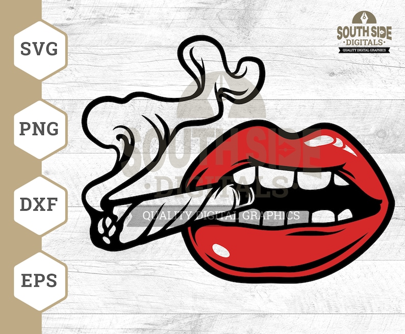 Blunt Lips SVG File Lips Smoking Cannabis Svg Lips Smoking - Etsy