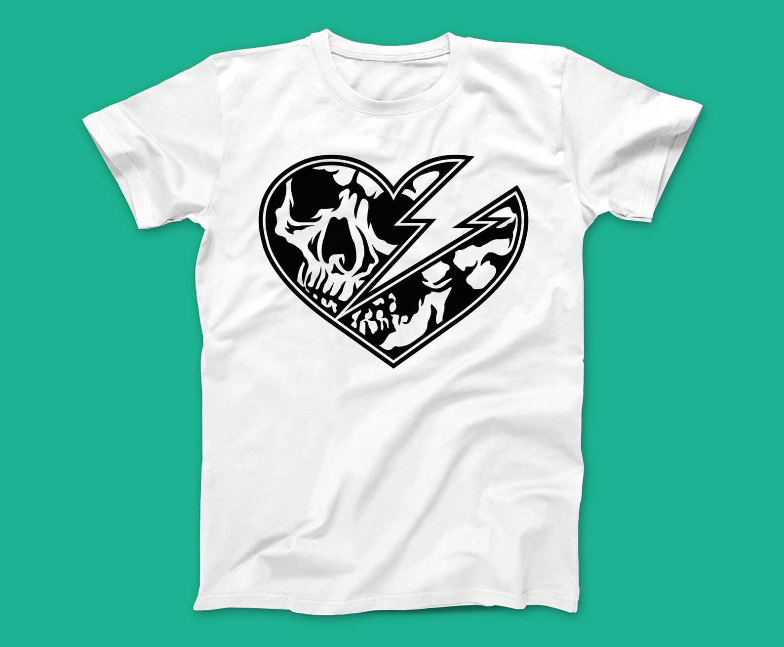 Thunder Heart Skull Svg Skull Heart Svg Thunder Skull Svg - Etsy