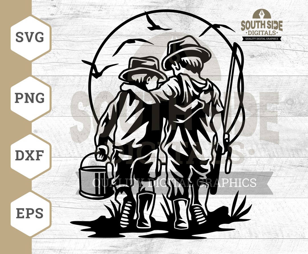 Brothers Fishing Svg Kids Fishing Svg Outdoor Fishing Svg - Etsy