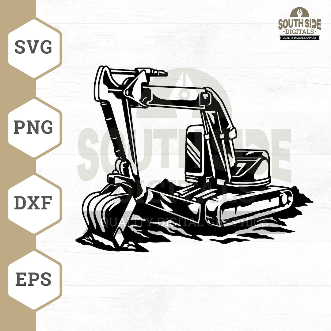 Excavator Svg, Heavy Equipment Svg, Excavator Machine Svg, Construction ...