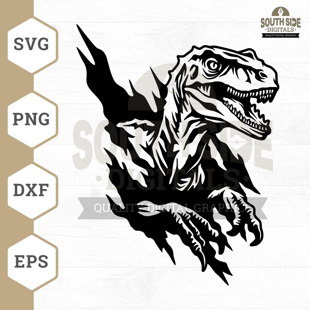 Velociraptor SVG: Dinosaur Decal Cut Files (digital Download - Etsy