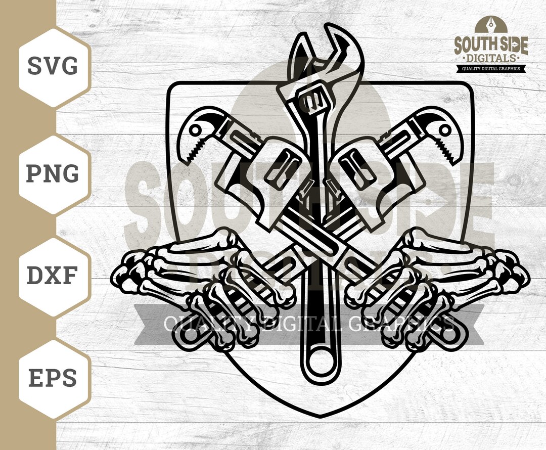 Plumbing Tools SVG File, Plumber Tools Svg, Skeleton Plumber Hands Svg ...