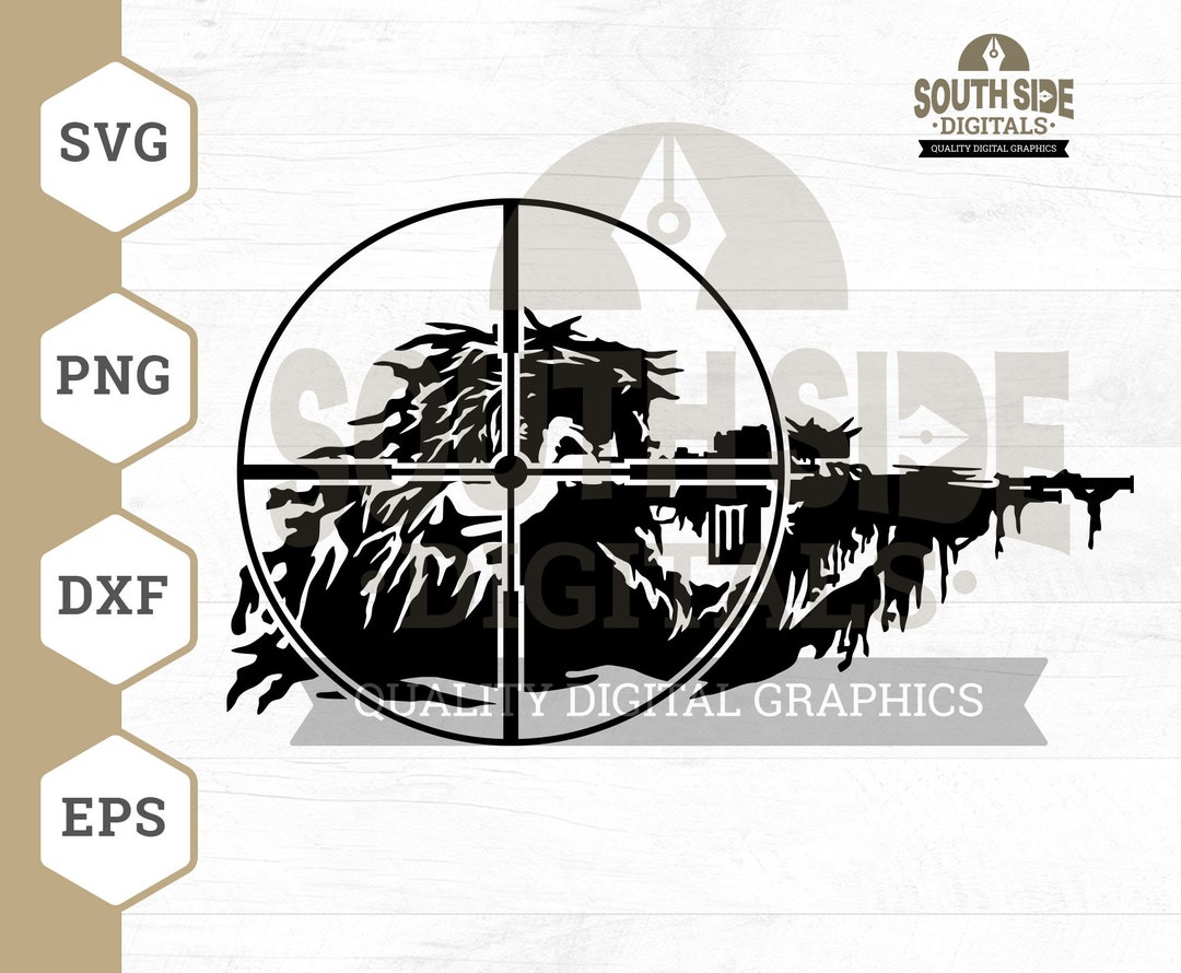 Sniper Svg File, Sniper Crosshair Svg, Soldier Svg, Sniper Rifle Svg ...