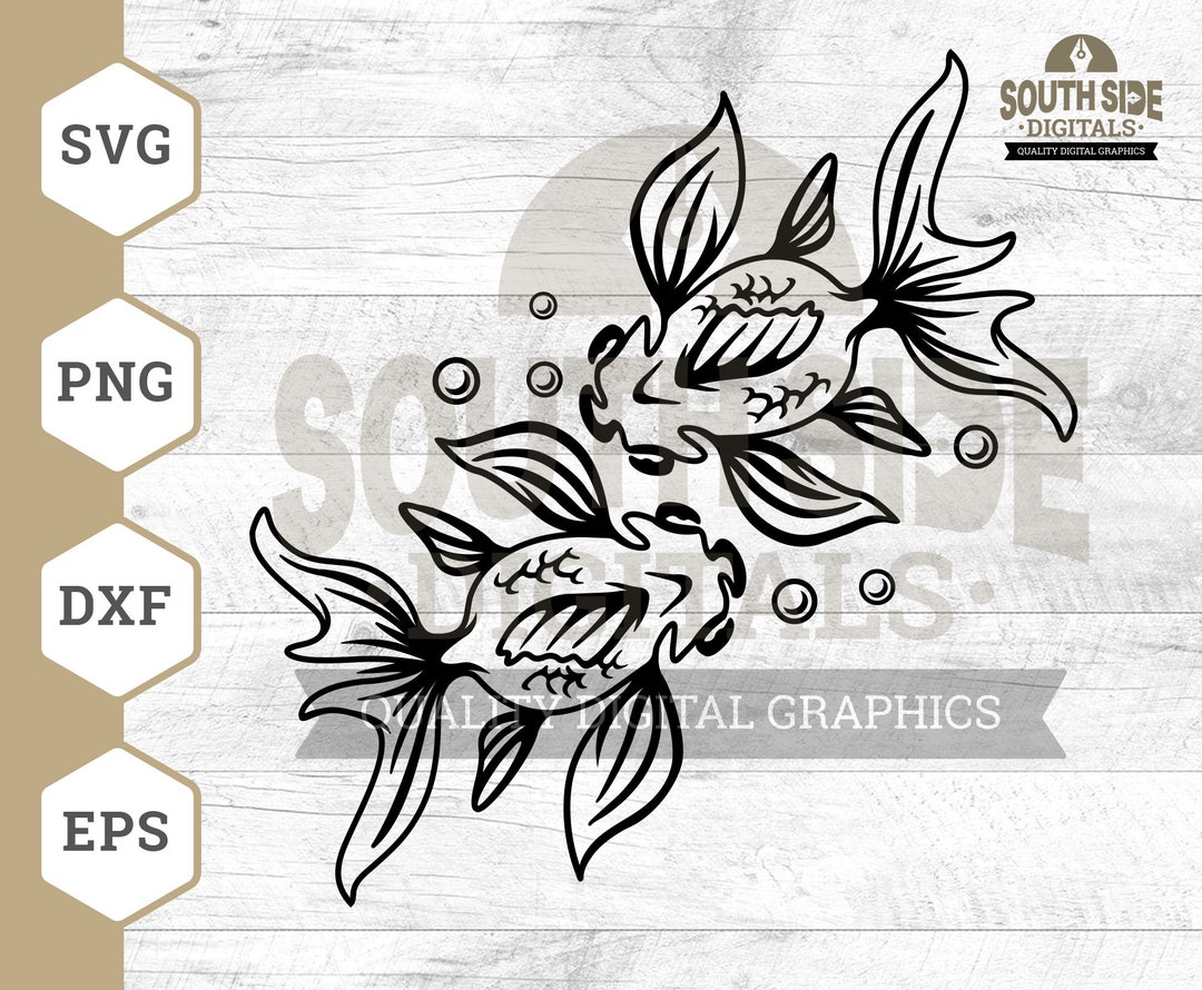Goldfish Lovers Svg, Cute Goldfish Svg, Goldfish Svg, Fish Bowl Svg ...