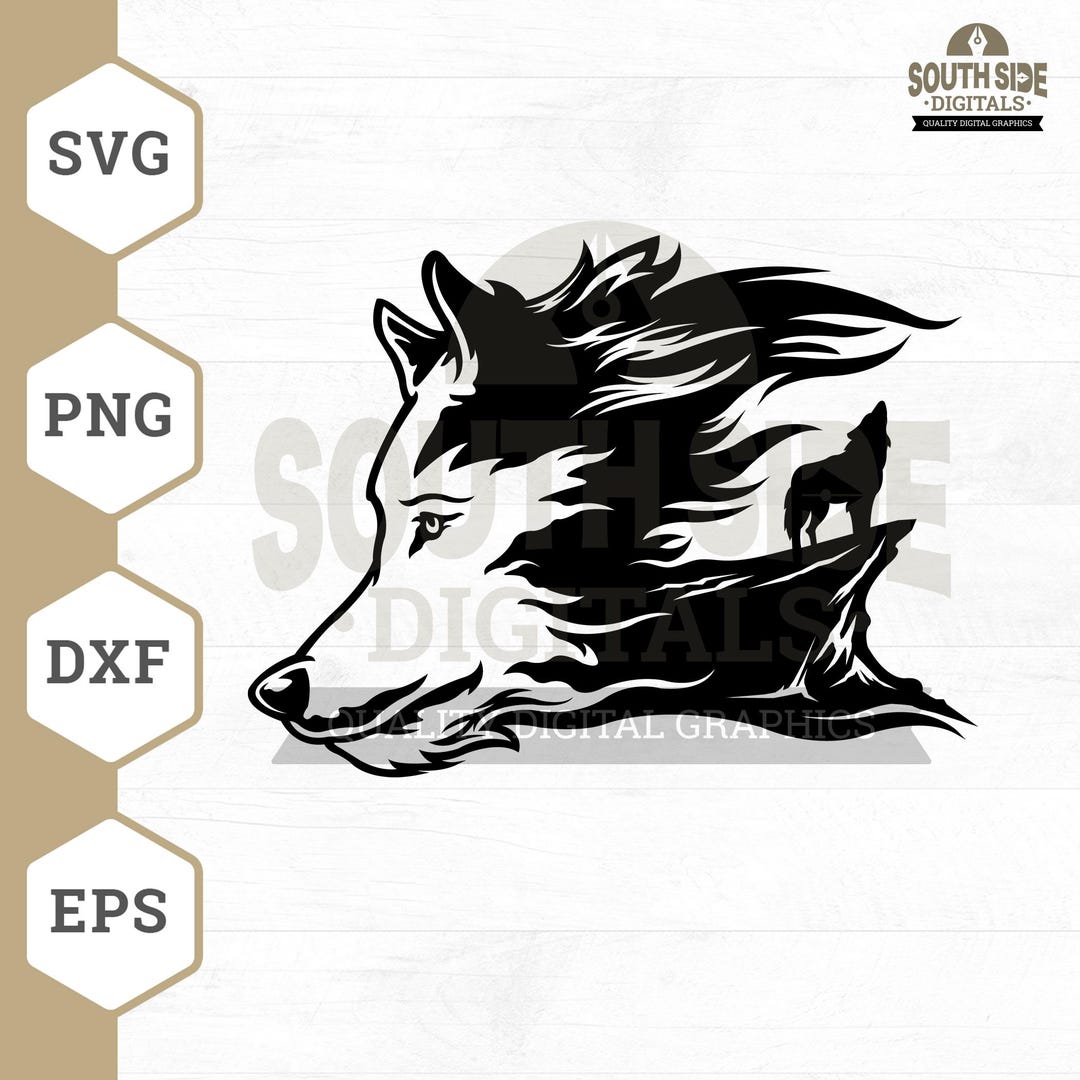 Howling Wolf SVG File, Wolf Howl Svg, Wolf Svg, Wild Wolf Svg, Wolf ...
