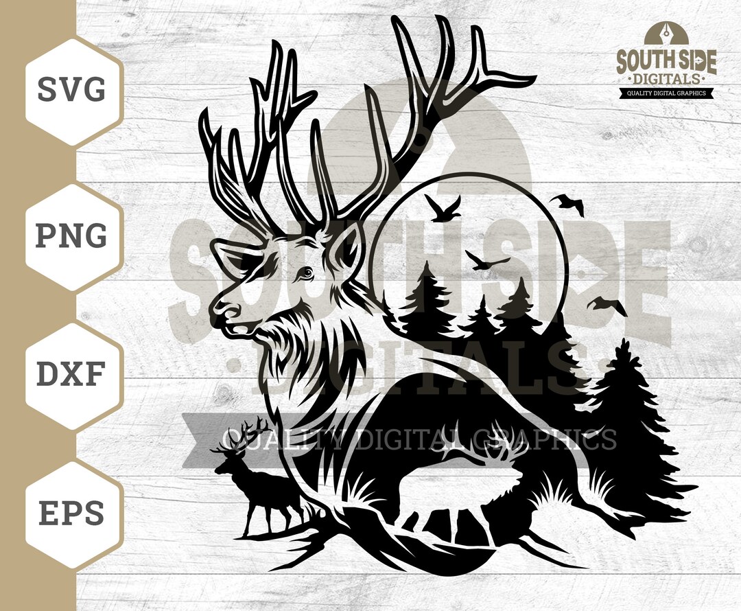 Deer Svg, Reindeer Svg, Wildlife Svg, Deerhunting Svg, Buck Svg, Deer ...