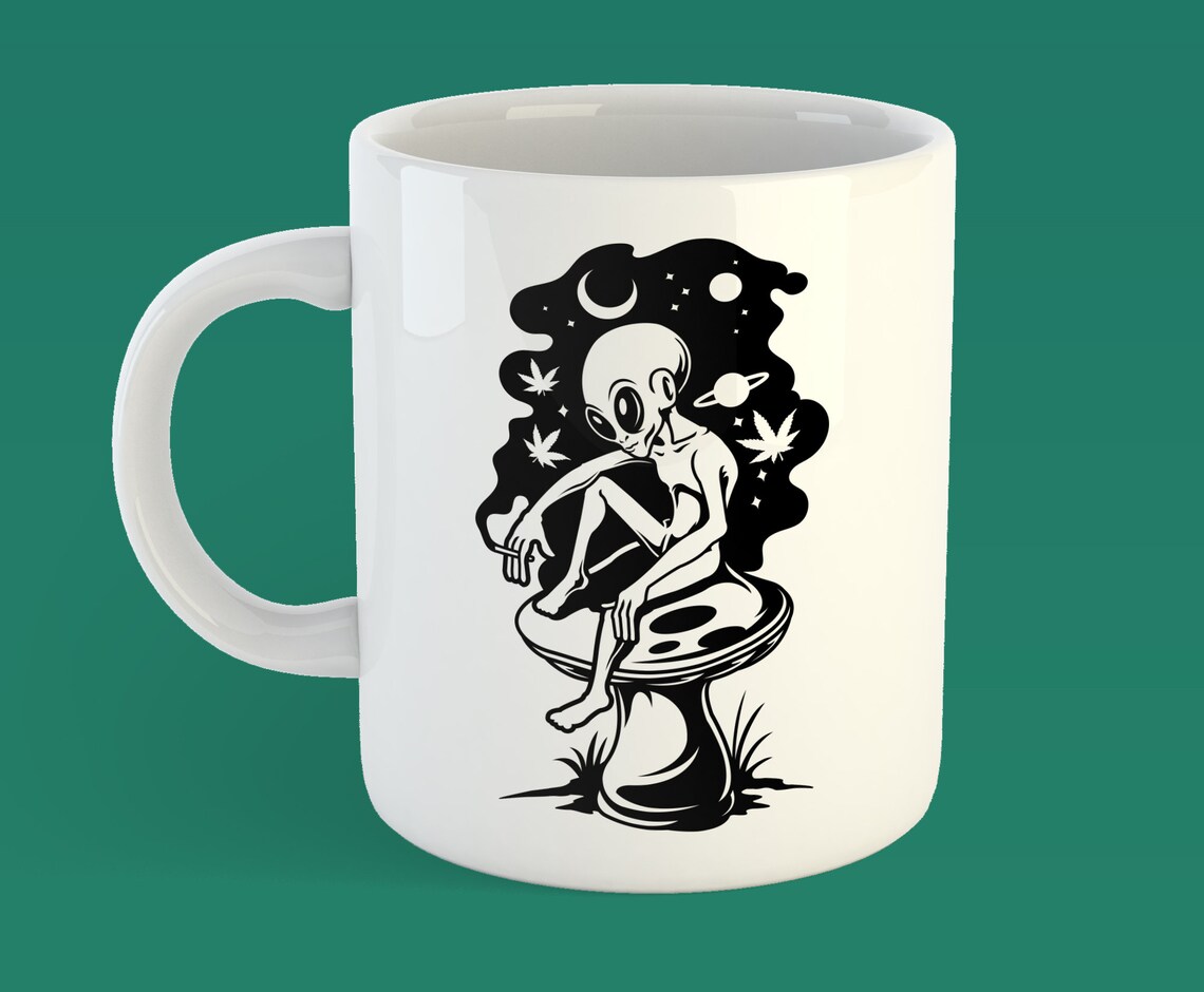 Smoking Alien SVG Files Cannabis Alieng Svg Smoking Joint - Etsy