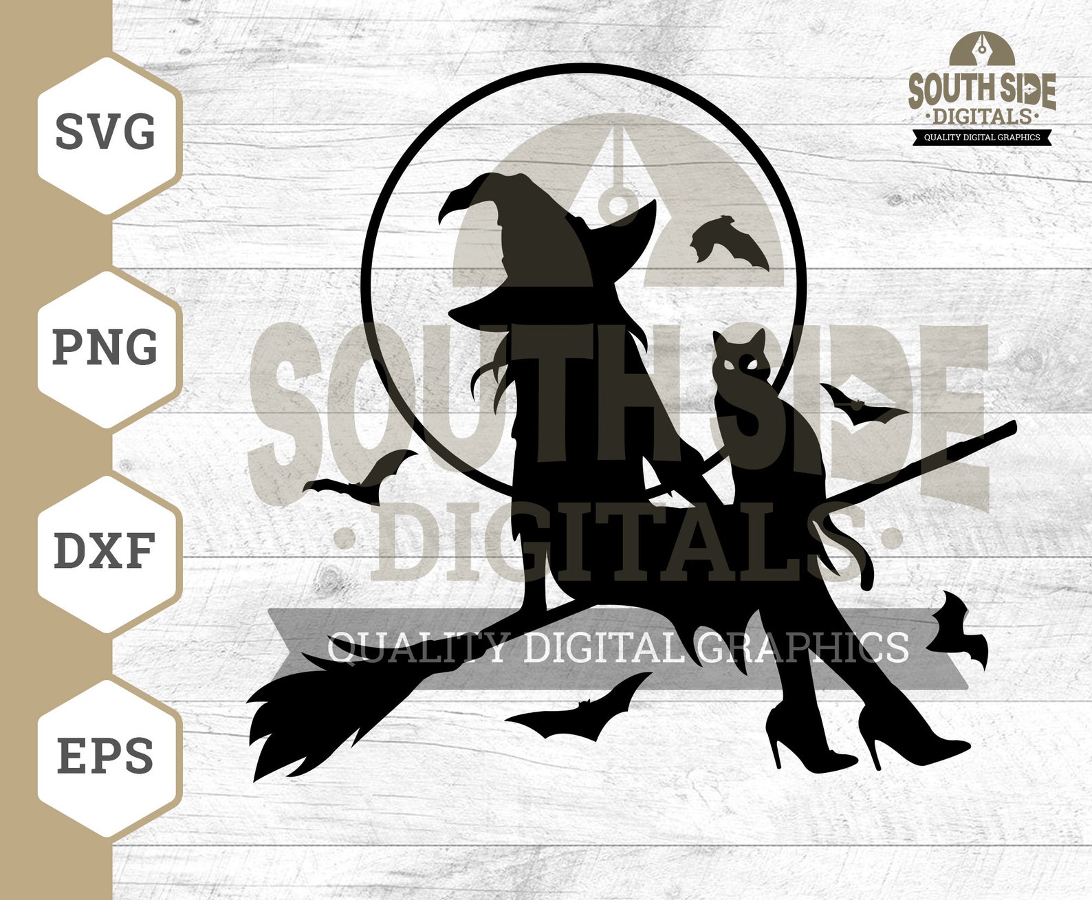 Witch SVG File Witch Svg Flying Witch Svg Witch Cat Svg | Etsy