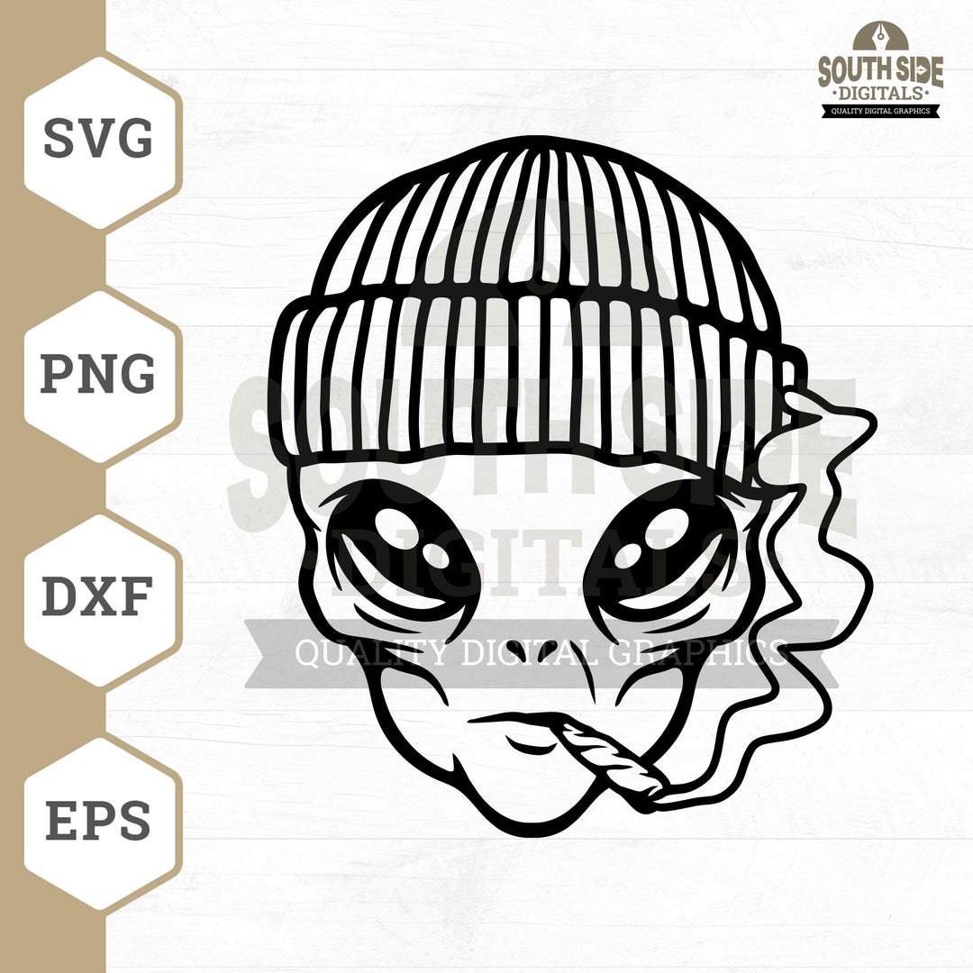 Alien Smoking Joint Svg, Smoking Alien Svg, High Alien Svg, Alien ...