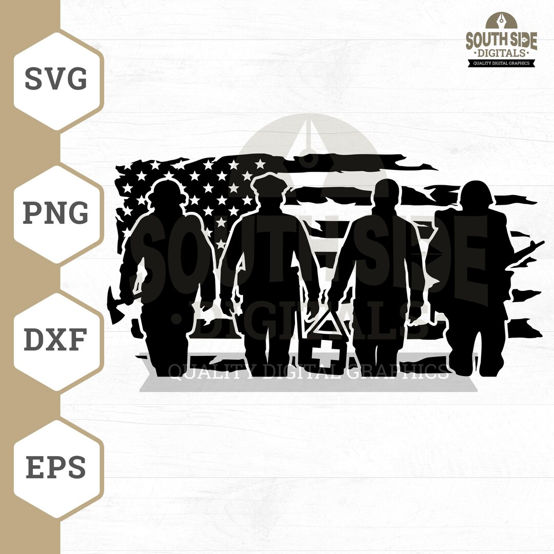 First Responder SVG: Emergency Rescuer Clipart (digital Files) - Etsy