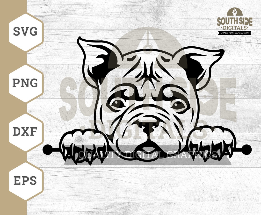 Cute Bully Peeking SVG File, Happy Bully Svg, Pitbull Svg, Cute Bully ...