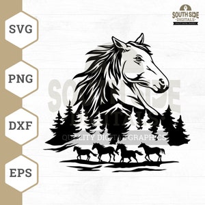 Stallion SVG File, Mustang Svg, Horse Svg, Wild Horse Svg, Running ...