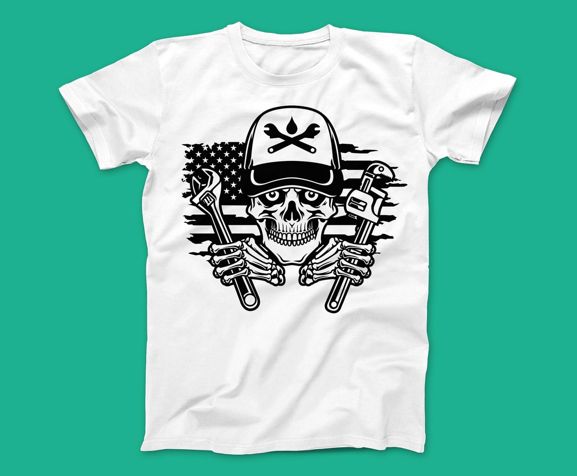 Skull Plumber SVG File Patriotic Skull Plumber Svg Plumber - Etsy