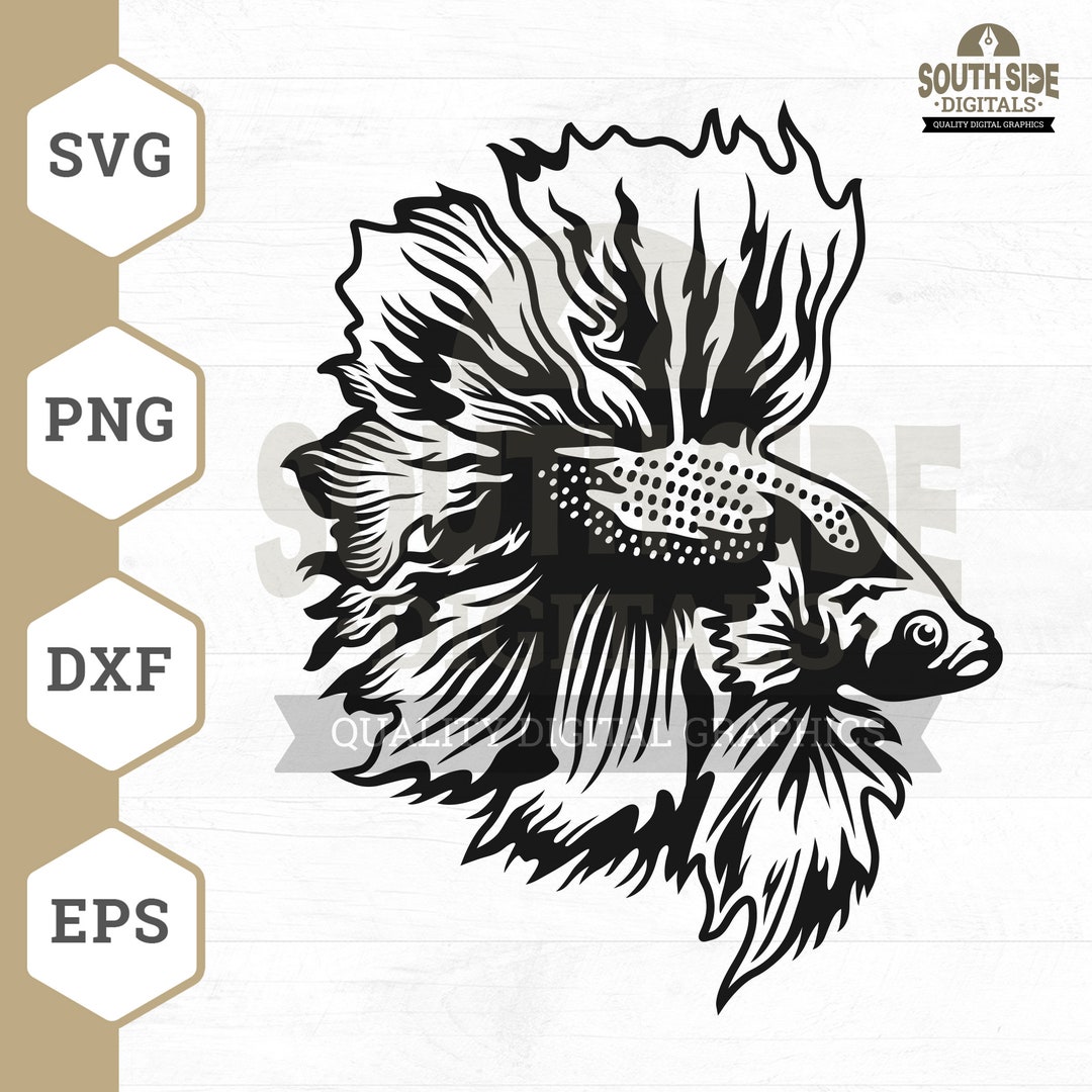 Betta Fish Svg, Siamese Fighting Fish Svg, Fighting Fish Svg, Aquarium ...
