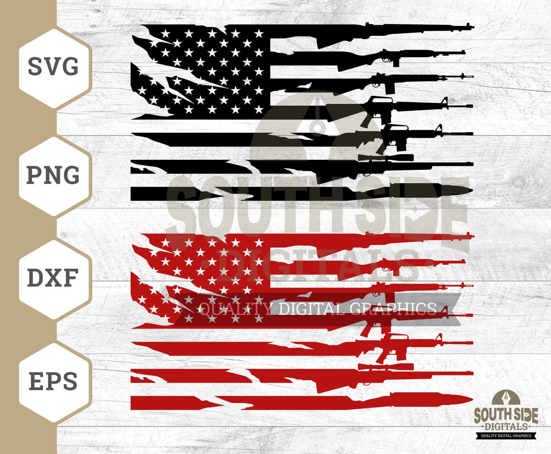 American Flag With Guns Svg, American Rifle Flag Svg, US Rifle Flag Svg ...
