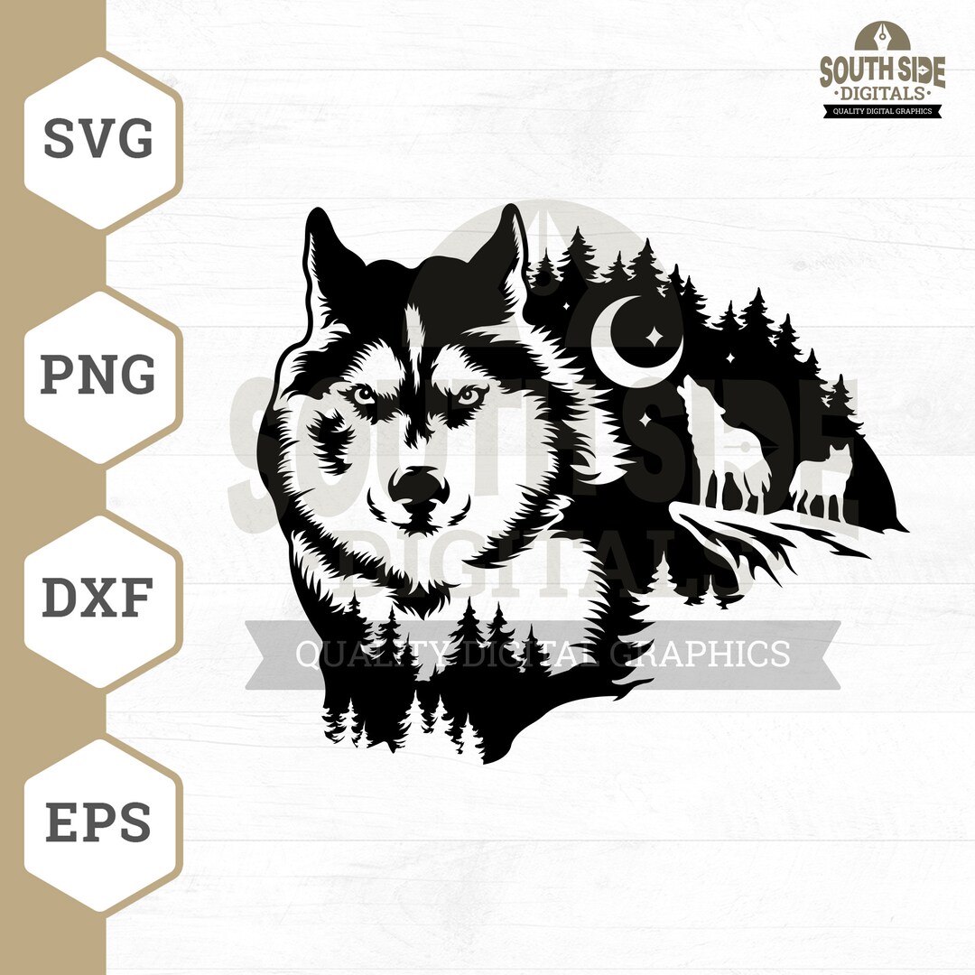 Howling Wolf SVG File, Wolf Howl Svg, Wild Wolf Svg, Mountain Wolf Svg ...
