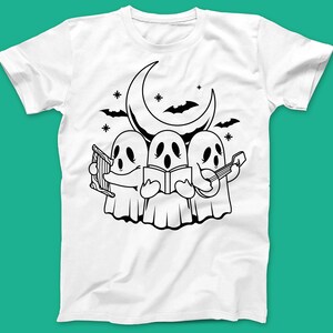 Singing Ghost Svg, Ghost Singer Svg, Ghost Quire Svg, Ghost Moon Svg ...