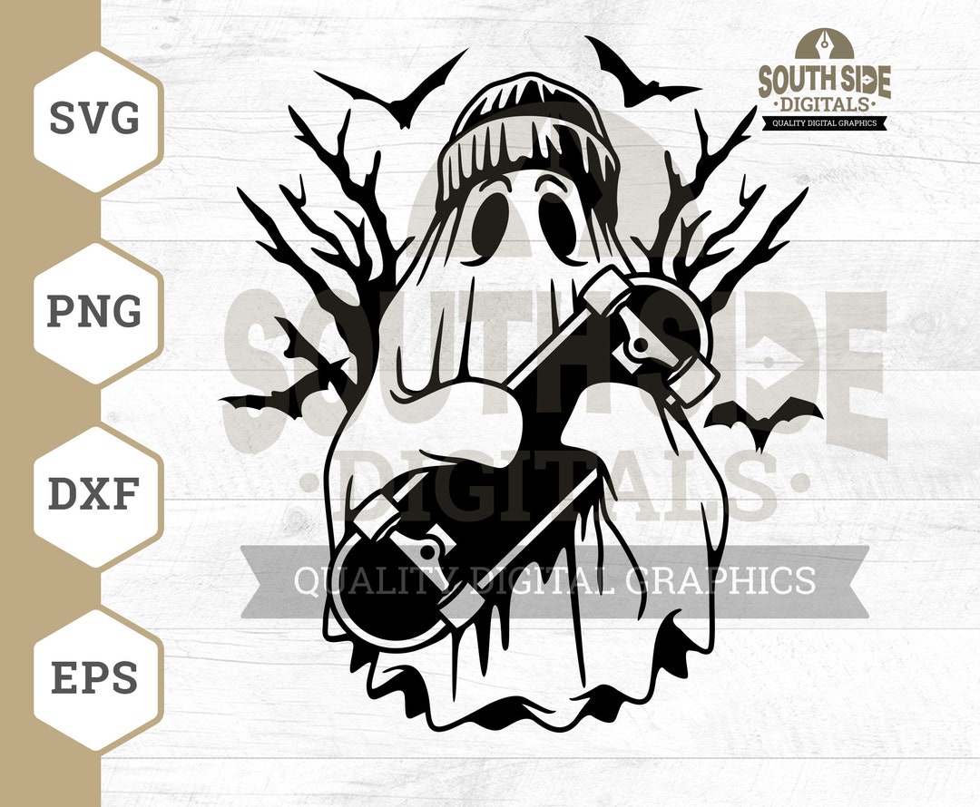 Skate Ghost Svg, Skater Ghost Svg, Ghost Skate Svg, Skater Svg, Ghost ...