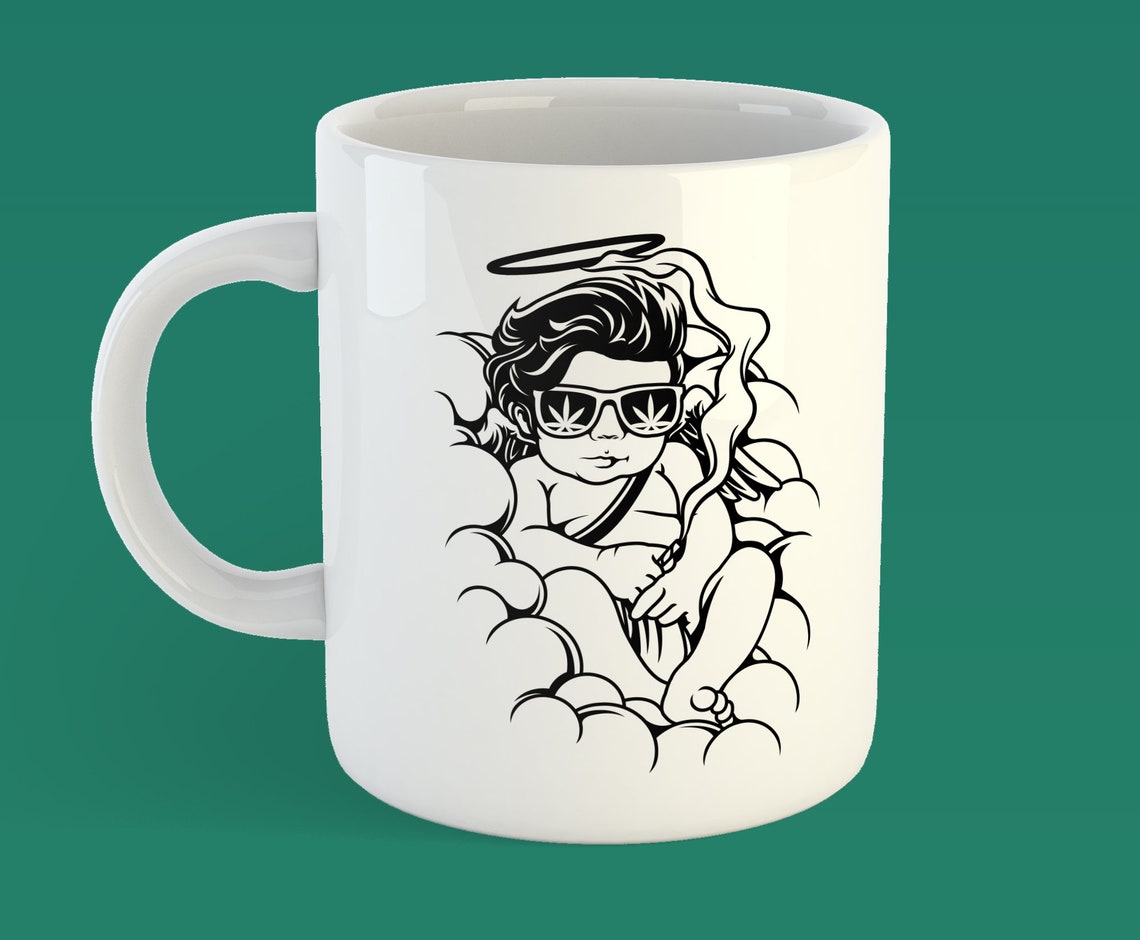 Smoking Angel in Clouds SVG Angel Smokin Svg Weed Angel Svg - Etsy