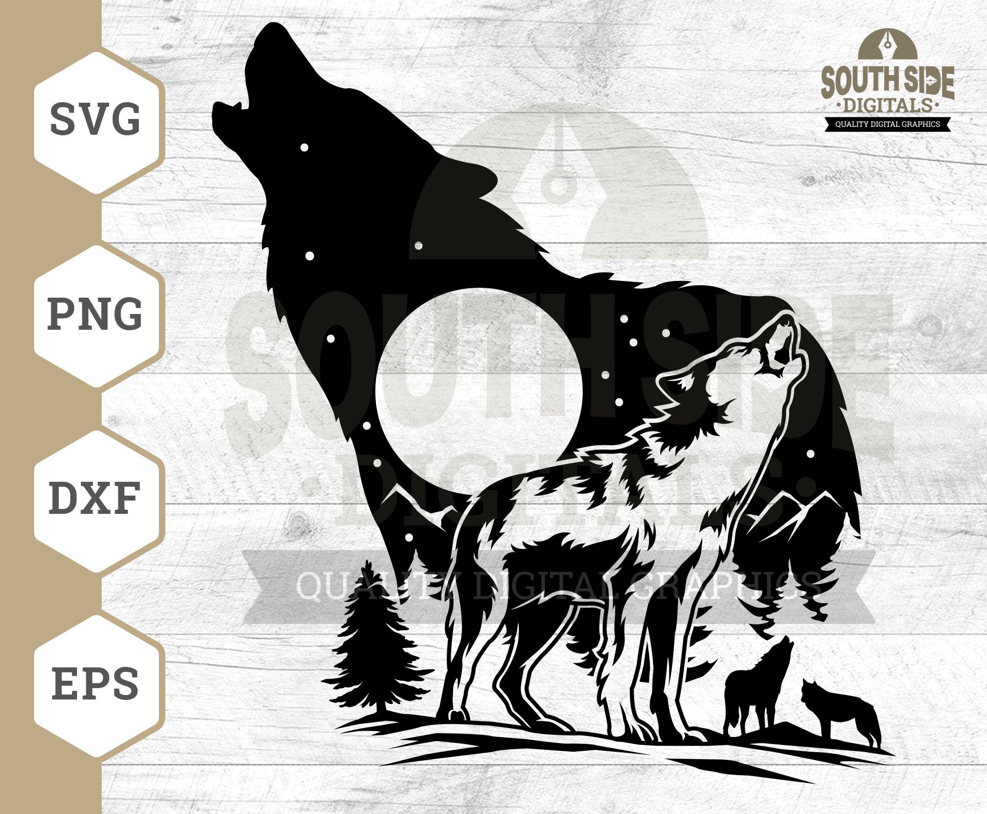 Howling Wolf SVG File Wolf Svg Mountain Wolf Svg Wolf Pack - Etsy UK