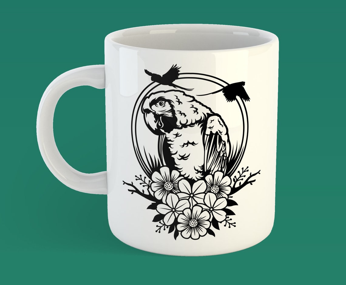 Parrot Bird SVG File Parrot Svg Floral Parrot Svg Flower - Etsy