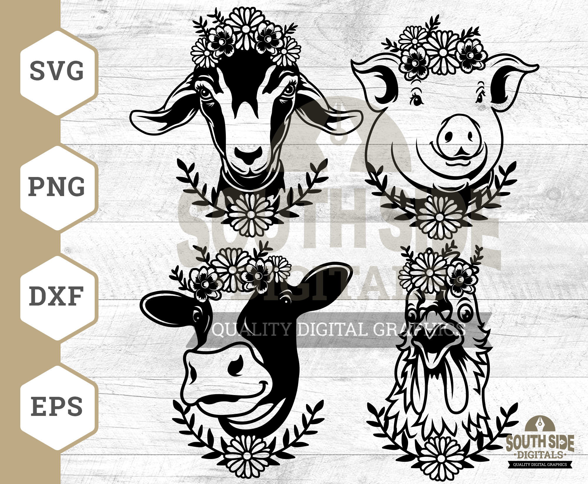 Farm Animal Svg Goat Svg Pig Svg Cow Svg Chicken Svg Farm - Etsy