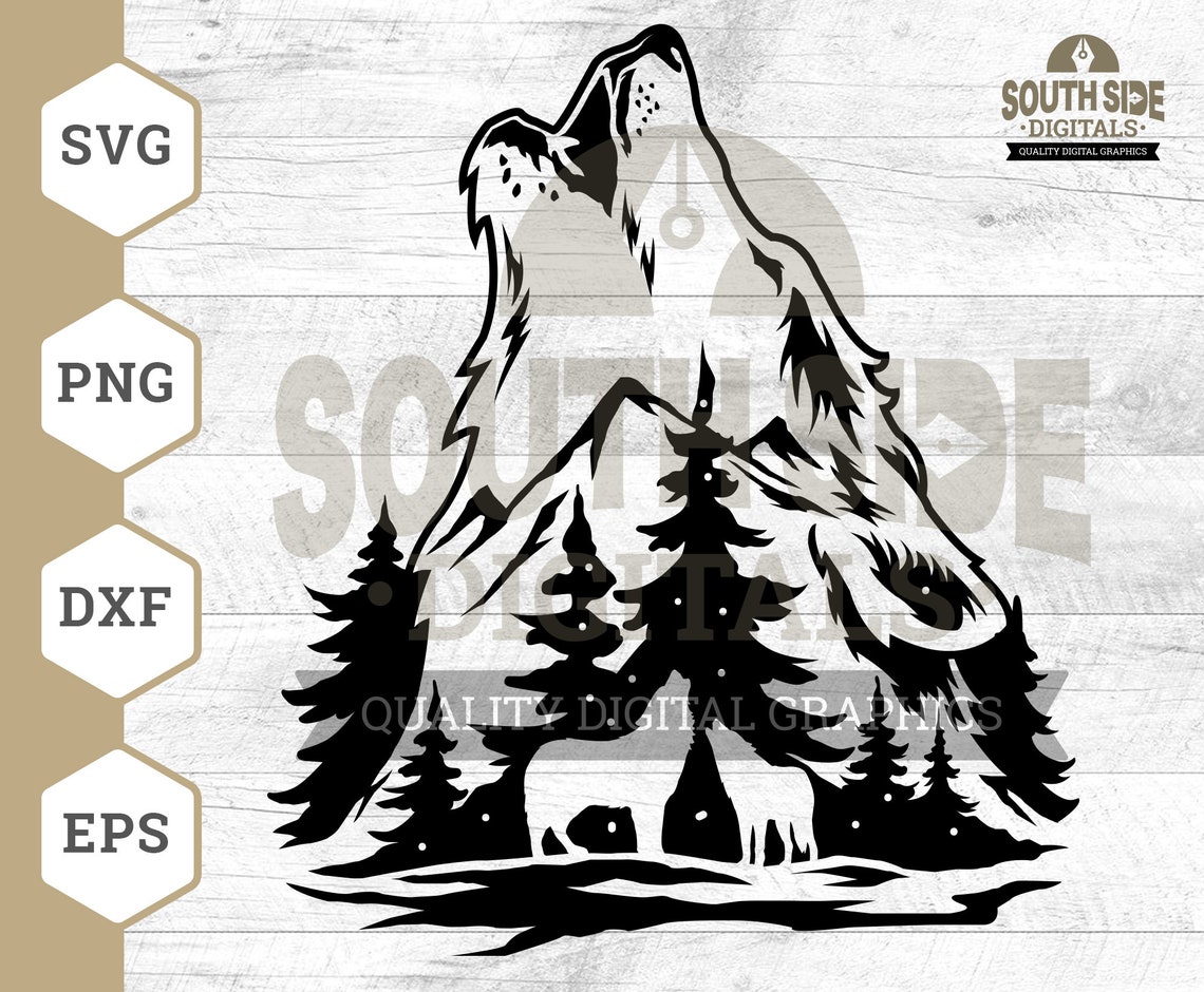 Howling Wolf Svg Wolf Howl Svg Mountain Wolf Svg Wolf Pack - Etsy